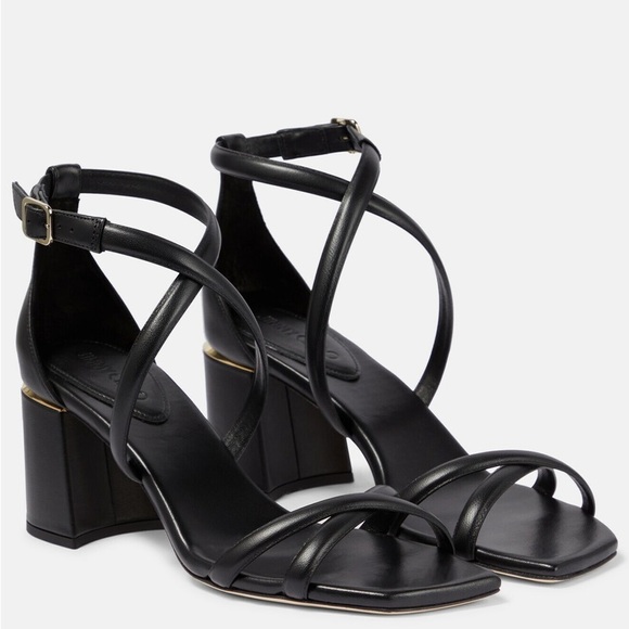 Shoes | Jimmy Choo Rhea Black Leather Block Heel Sandals | Poshmark